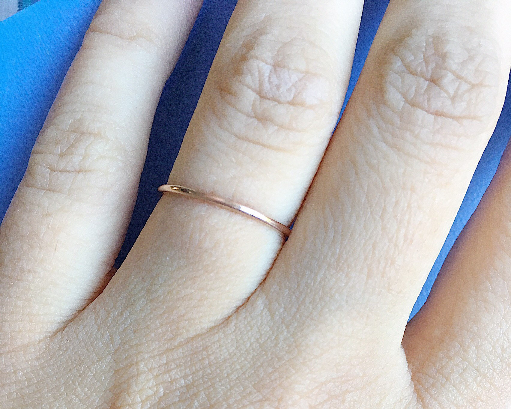 Solid Rose Gold Ring Dainty Rose Gold Ring Minimal Wedding - Etsy