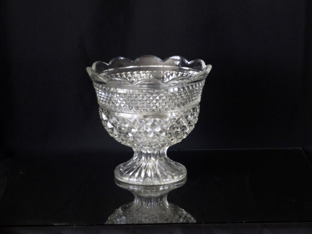 Mid-century Wexford Diamond Pattern Compote Comport Footed Stemed Bowl ...