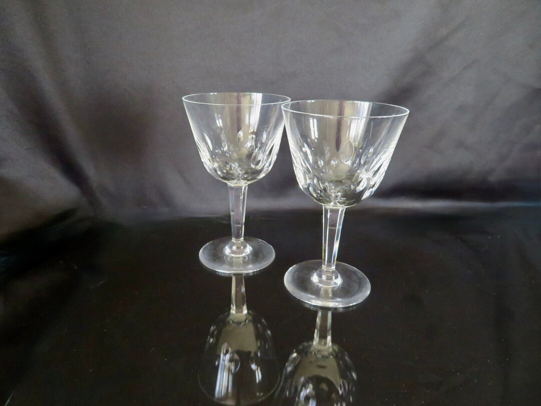 Orrefors Swedish Crystal Water Goblets Wine Glasses Pair Imperial ...
