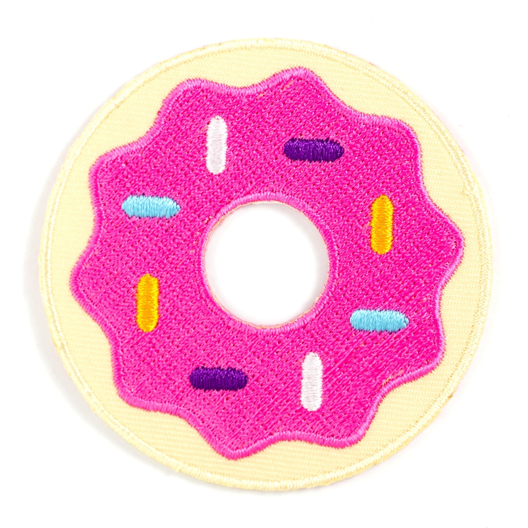Donut Embroidered Iron-on Patch - Etsy