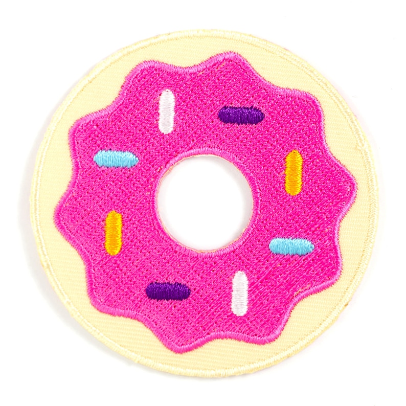 Donut Embroidered Iron-on Patch - Etsy