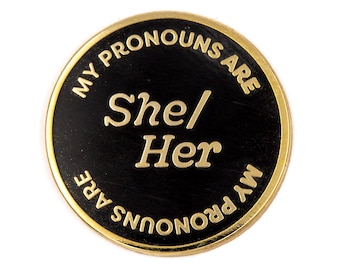 She Her Pronoun Pin, 1.5 Inches, Pronoun Hard Enamel Pins the Sun, the Moon and the Stars - Etsy