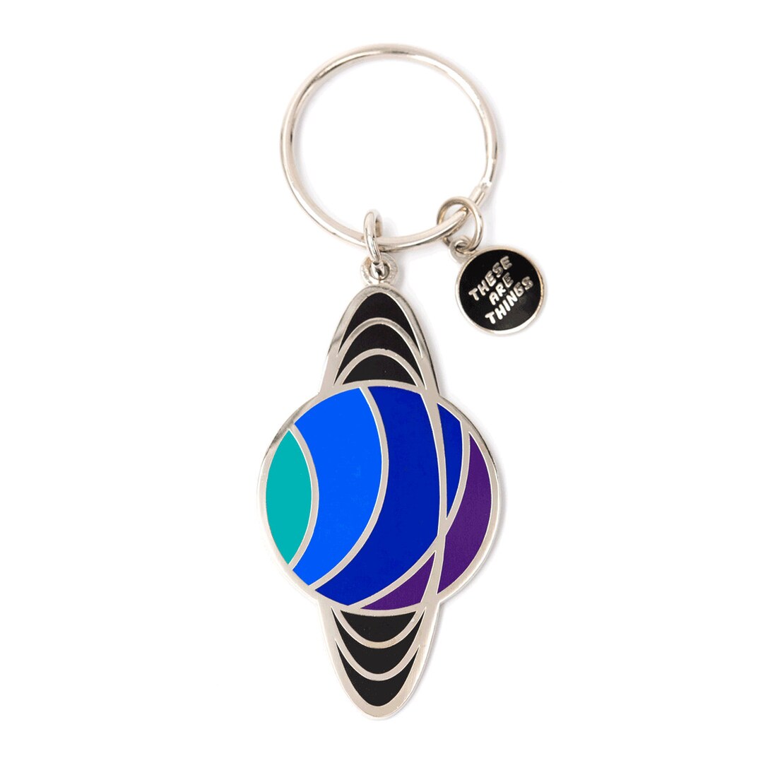 Saturn Enamel Keychain - Etsy