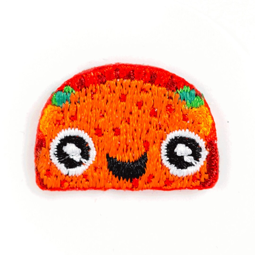 Taco Face Embroidered Mini Sticker Patch - Etsy