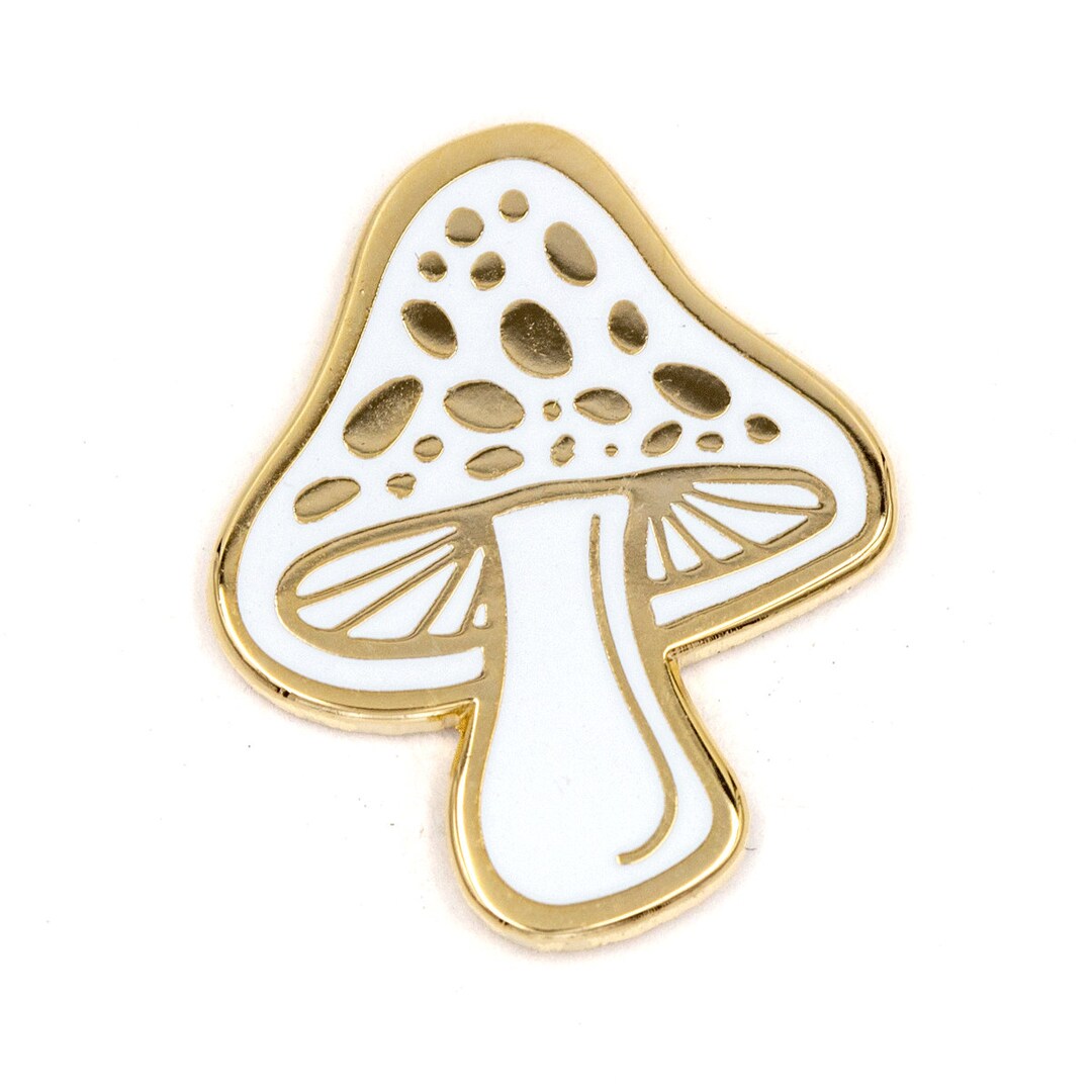 Golden Mushroom Enamel Pin - Etsy