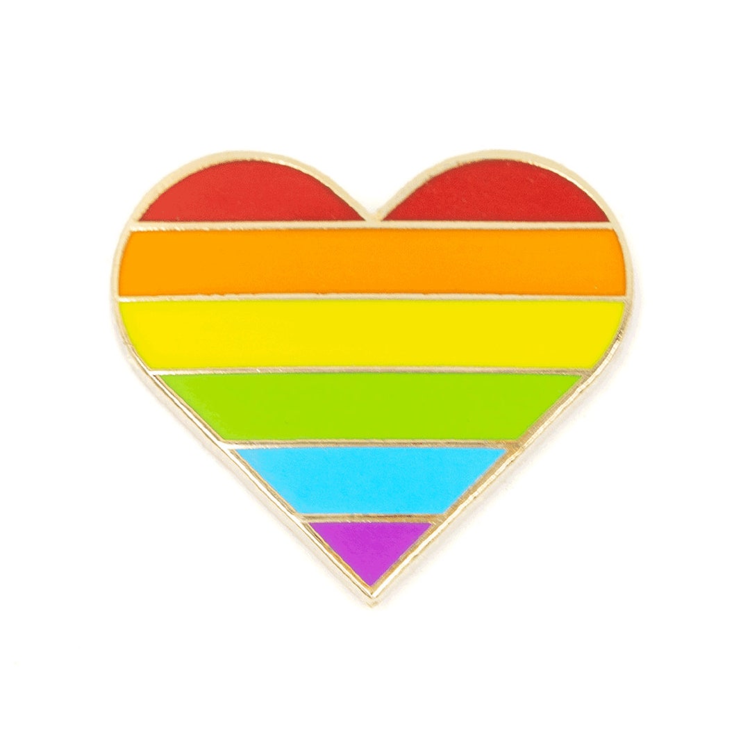 Rainbow Pride Heart Enamel Pin - Etsy
