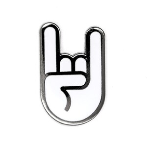 Rock Hand Enamel Pin - Etsy