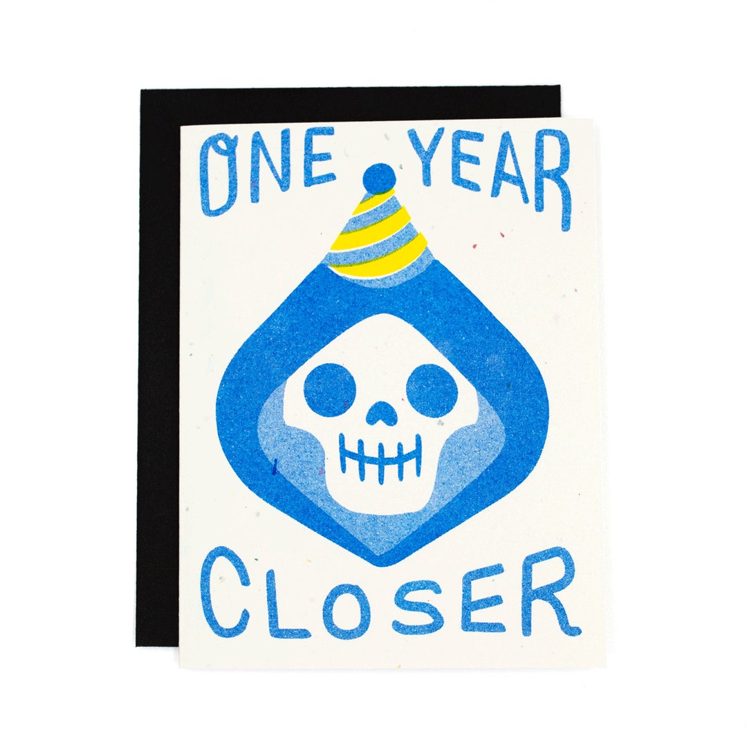 One Year Closer Risograph Card - Etsy
