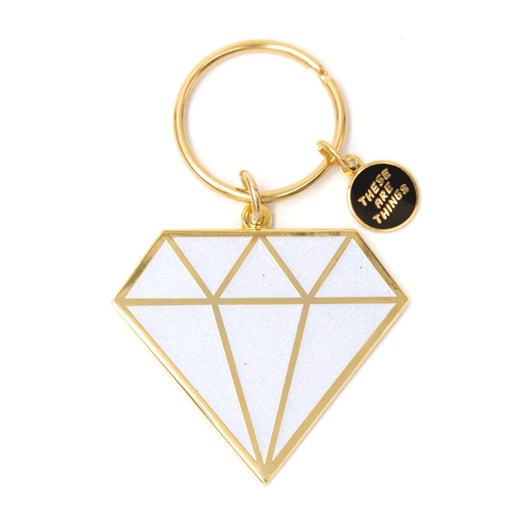 Diamond Glitter Enamel Keychain - Etsy