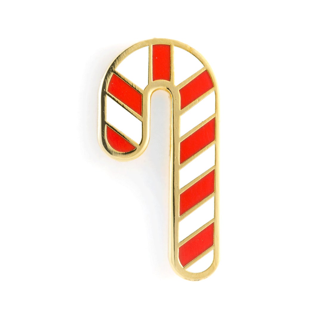 Candy Cane Enamel Pin - Etsy