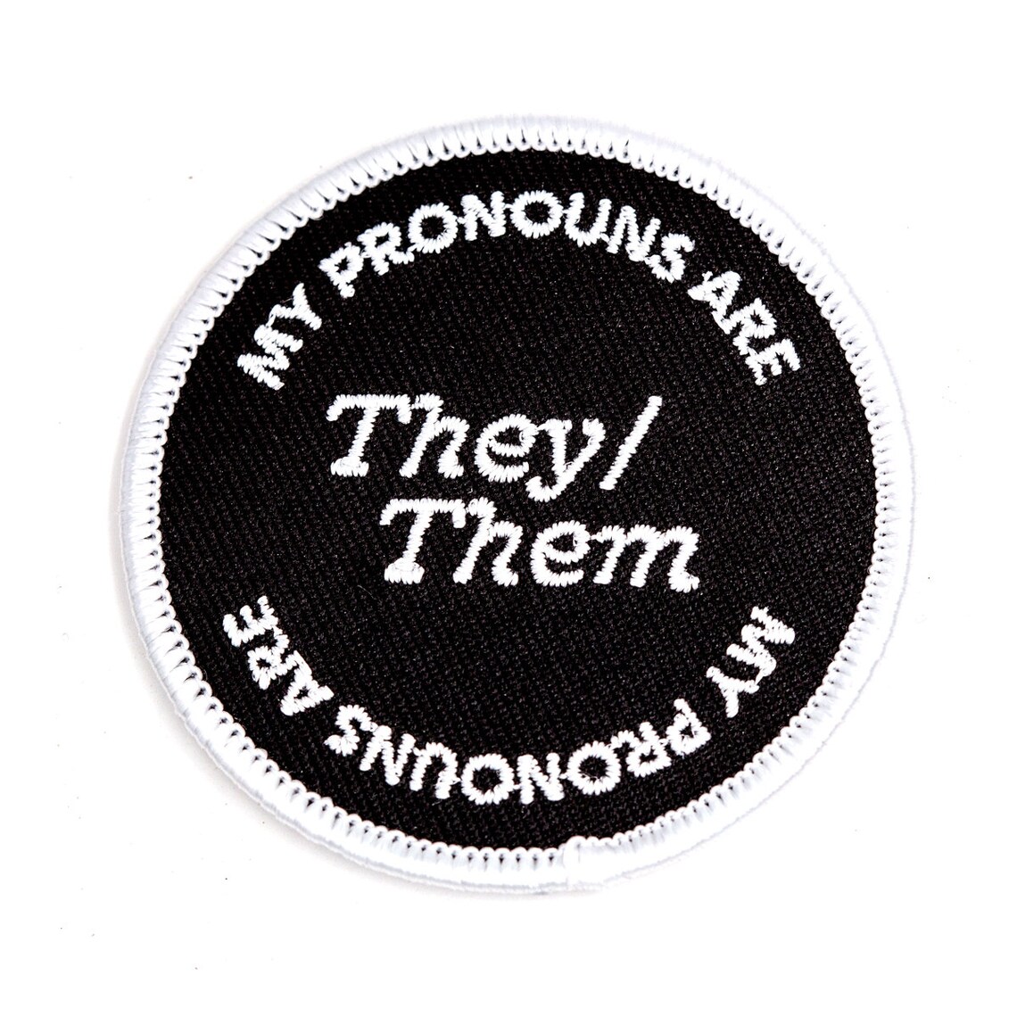 They Them Pronouns Embroidered Iron-on Patch - Etsy
