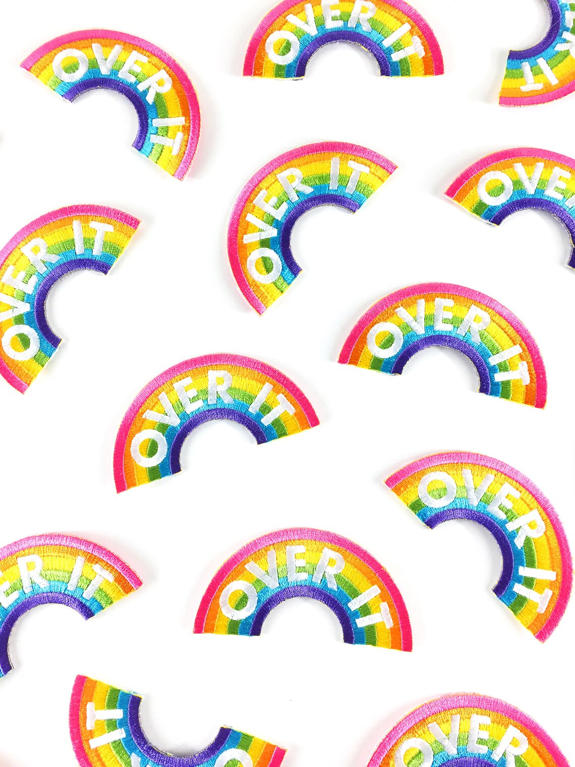 Over It Rainbow Embroidered Iron-on Patch - Etsy