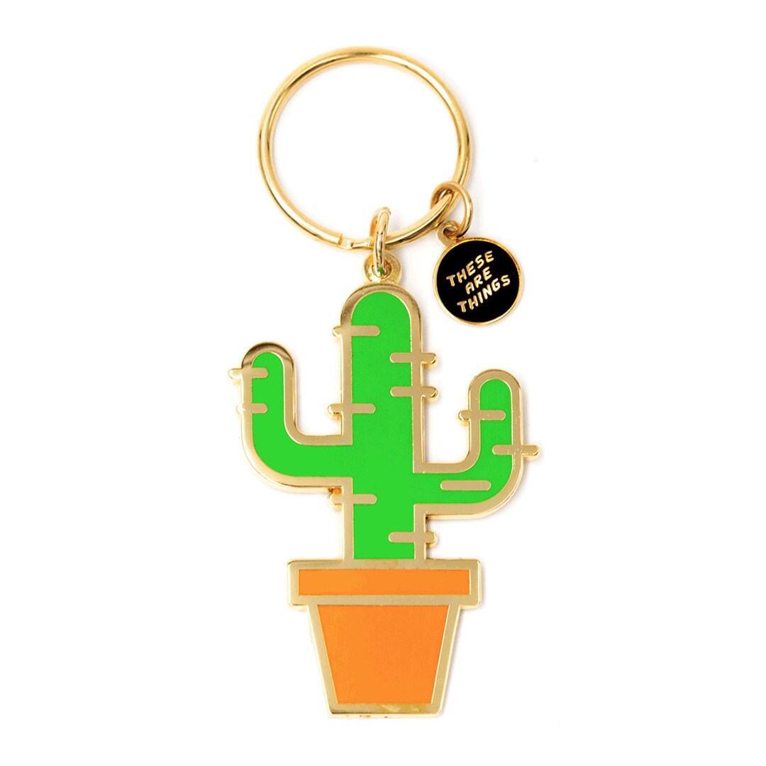 Cactus Enamel Keychain - Etsy