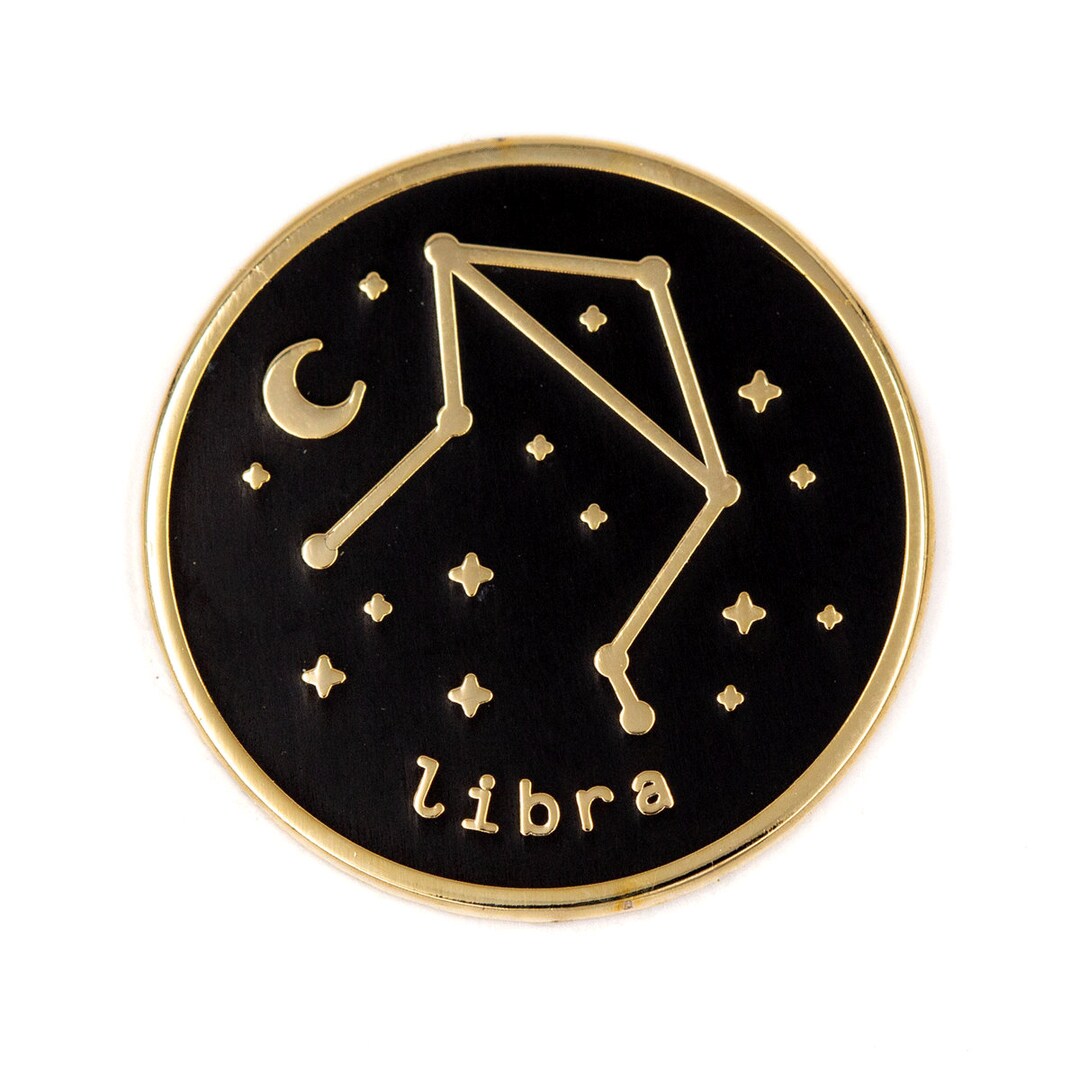Libra Zodiac Enamel Pin - Etsy