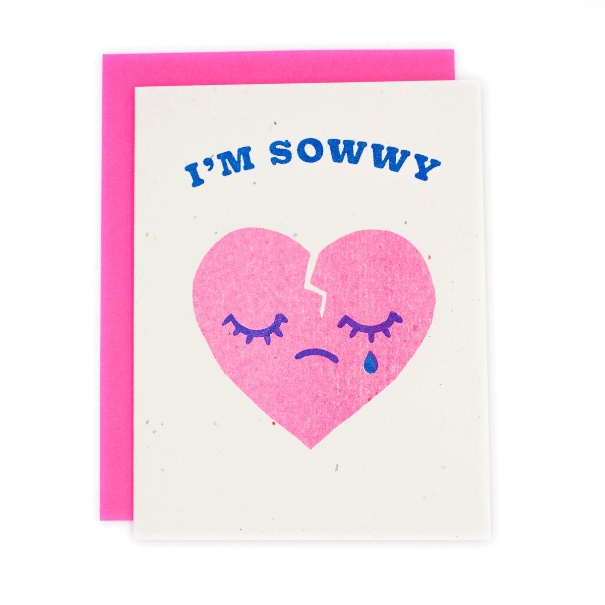 I'm Sowwy (Sorry) Broken Heart Risograph Card - Etsy.de