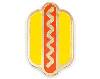 Hot Dog Enamel Pin - Etsy