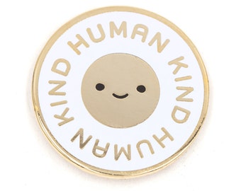 Be A Good Human Enamel Pin Pink Heart Lanyard Jean Jacket Badge Bag Pin ...