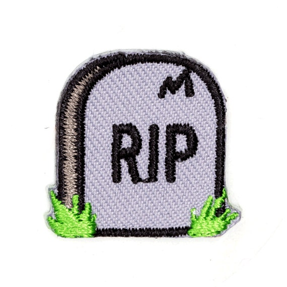 RIP Tombstone Embroidered Mini Sticker Patch - Etsy