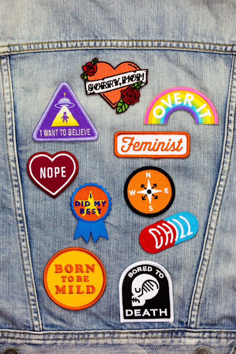 Over It Rainbow Embroidered Iron-on Patch - Etsy