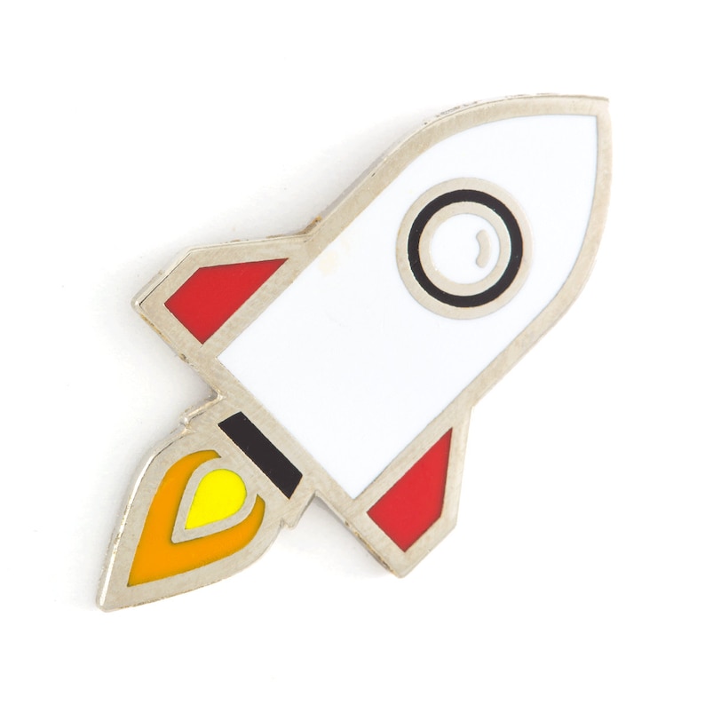 Rocketship Enamel Pin - Etsy