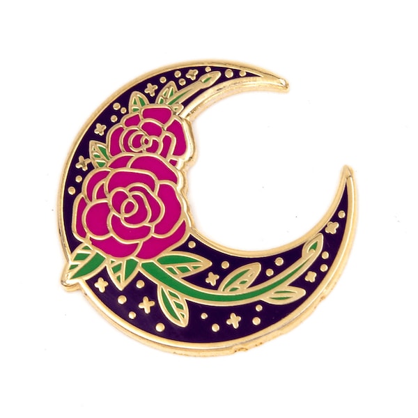 Moon Enamel Pin - Etsy