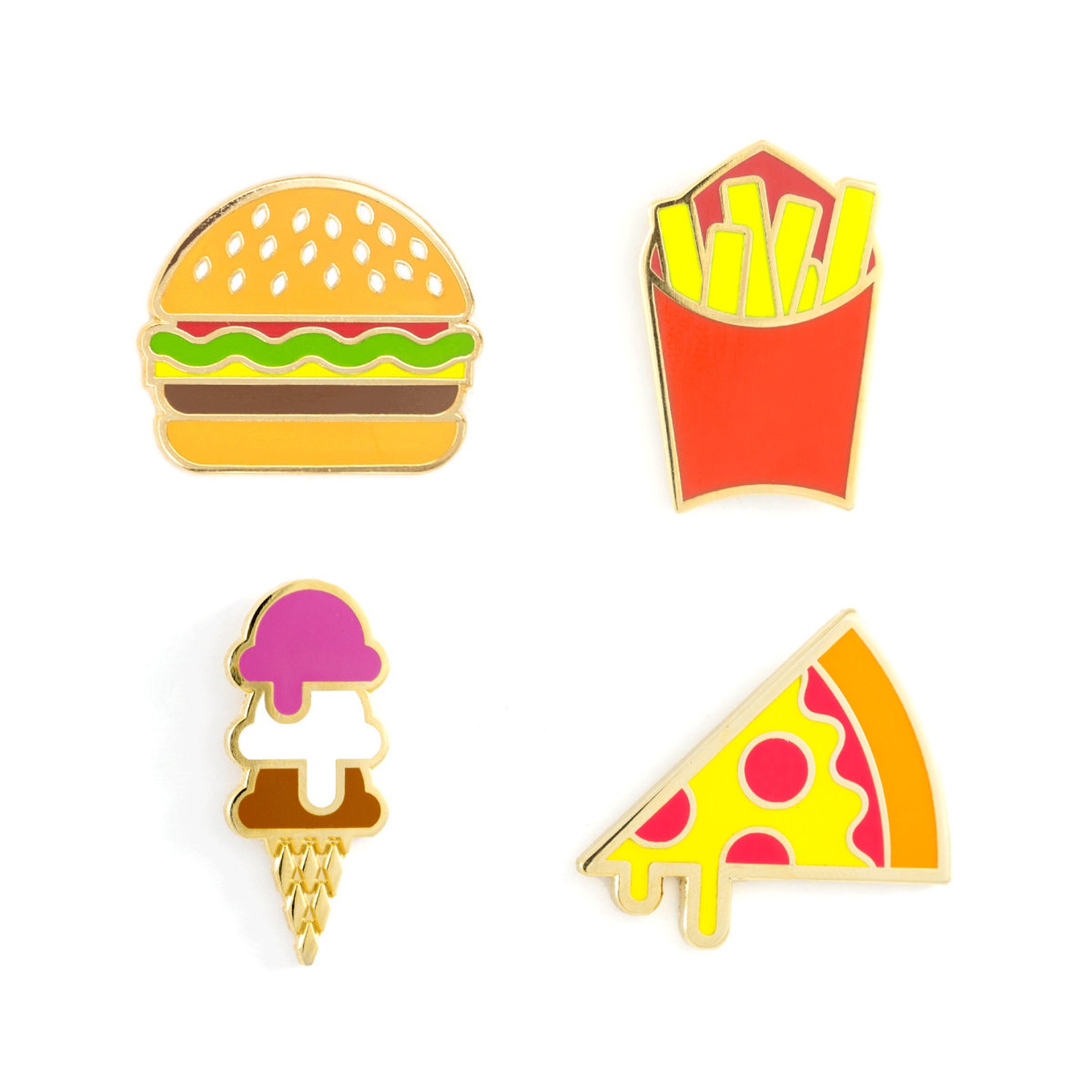 Burger Enamel Pin - Etsy