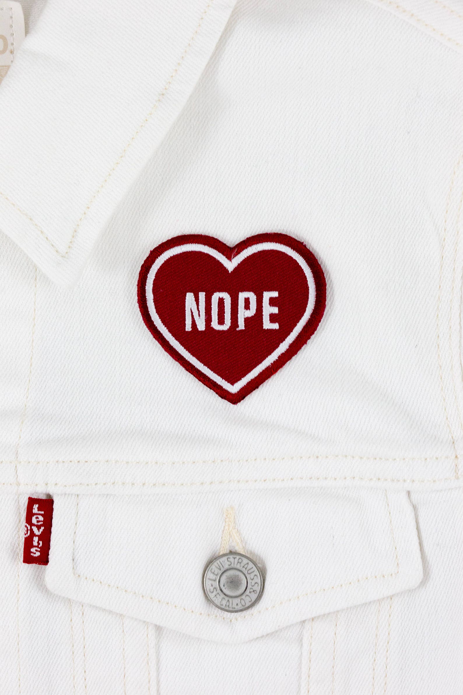 Nope Heart Embroidered Iron-on Patch - Etsy
