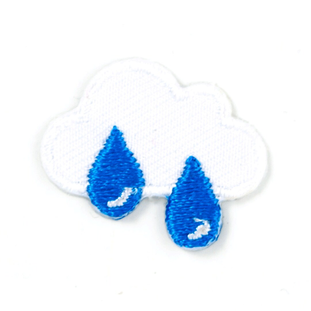 Rain Cloud Embroidered Mini Sticker Patch - Etsy