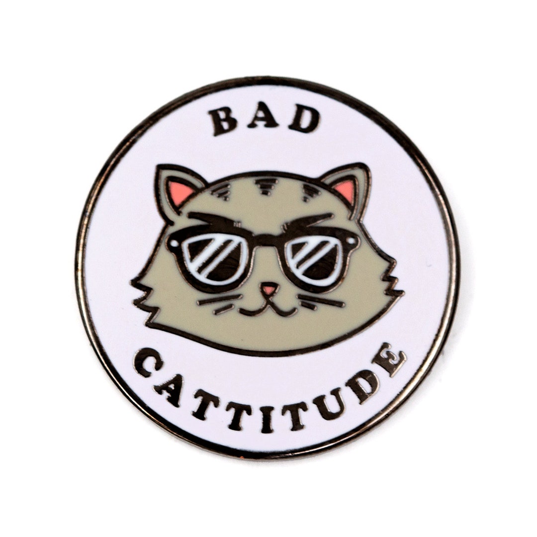 Bad Cattitude Enamel Pin - Etsy