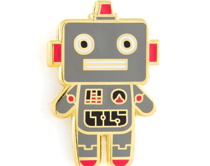 Robot Lapel Pin Etsy