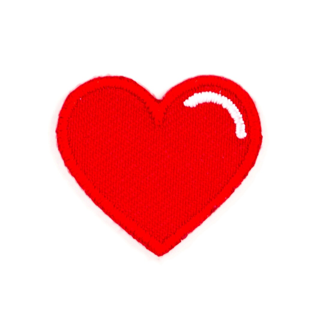 Red Heart Embroidered Mini Sticker Patch - Etsy