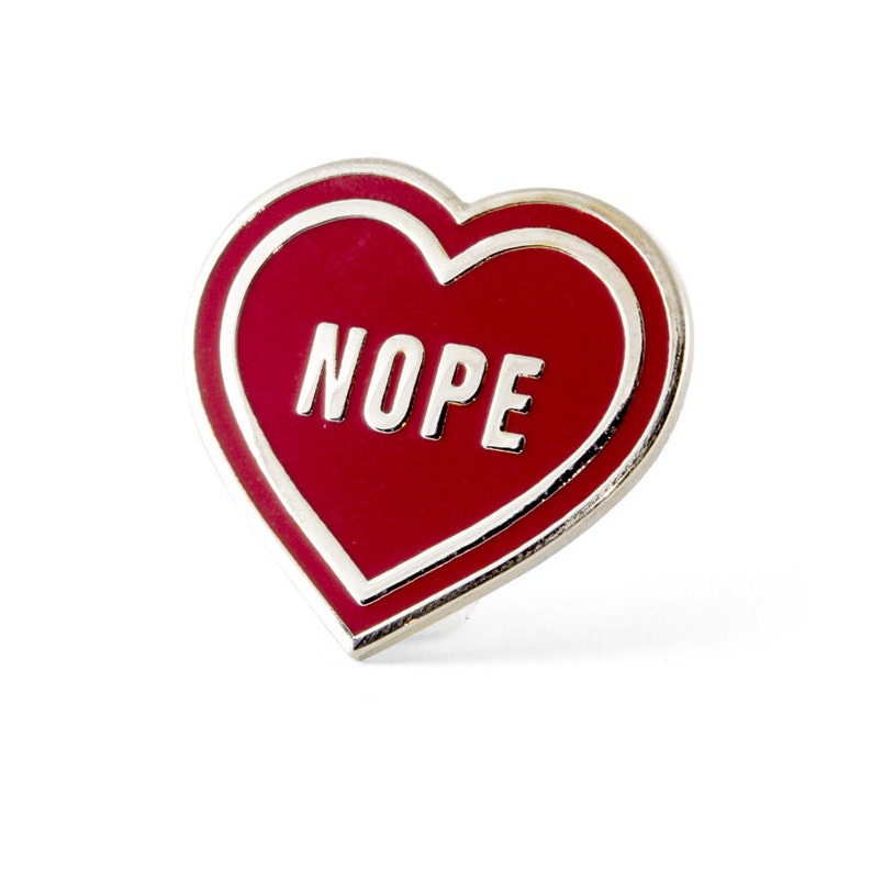 Nope Heart Enamel Pin - Etsy