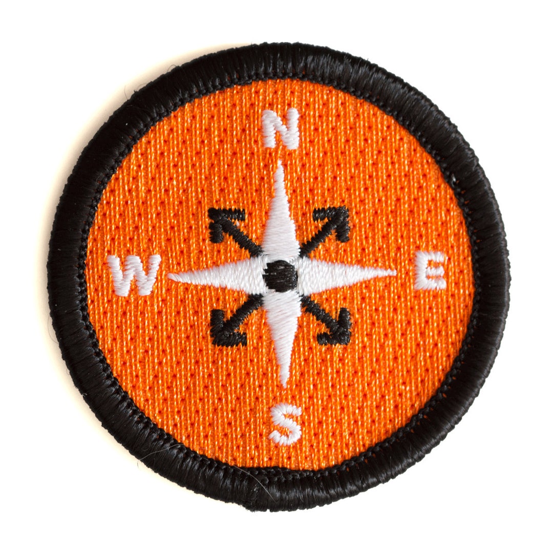 Compass Embroidered Iron-on Patch - Etsy
