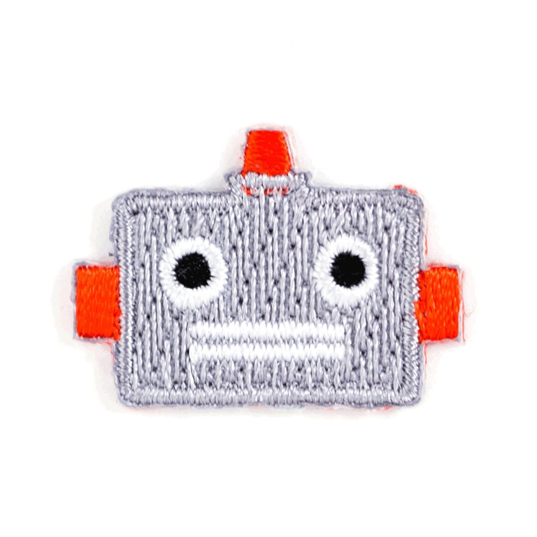 Robot Embroidered Mini Sticker Patch - Etsy