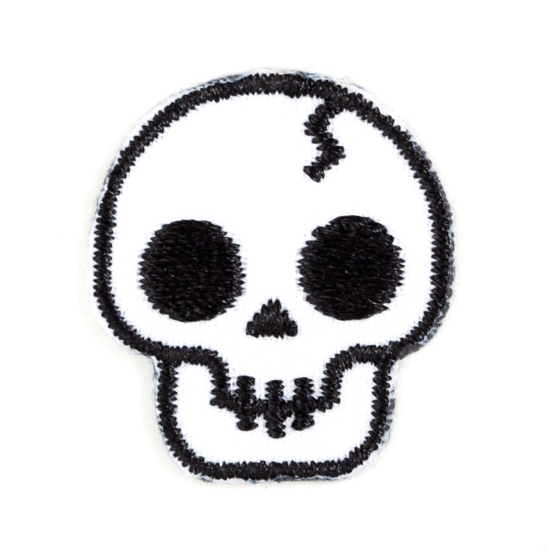 Skull Embroidered Mini Sticker Patch - Etsy