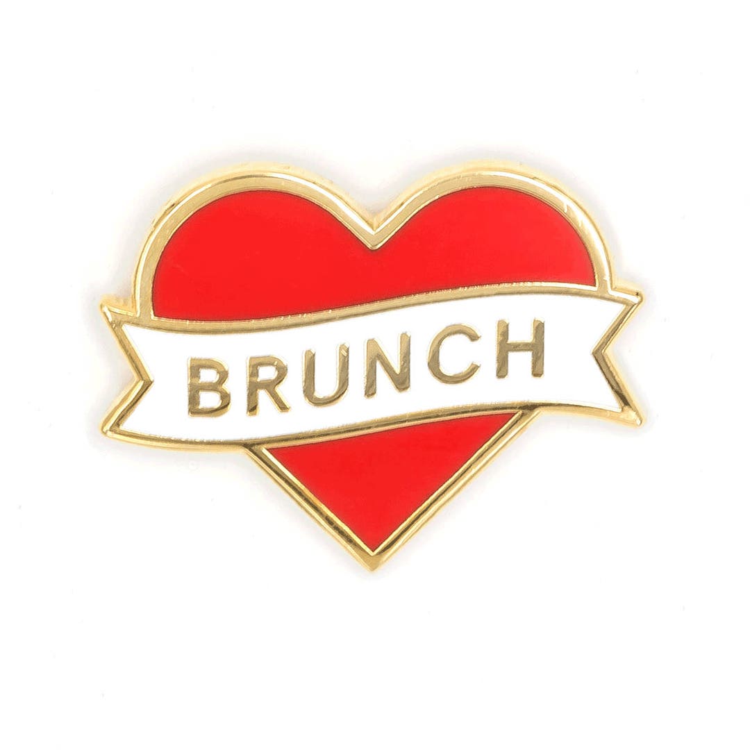 Heart Brunch Enamel Pin - Etsy