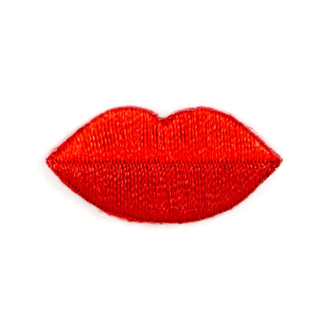 Red Lips Embroidered Sticker Patch - Etsy