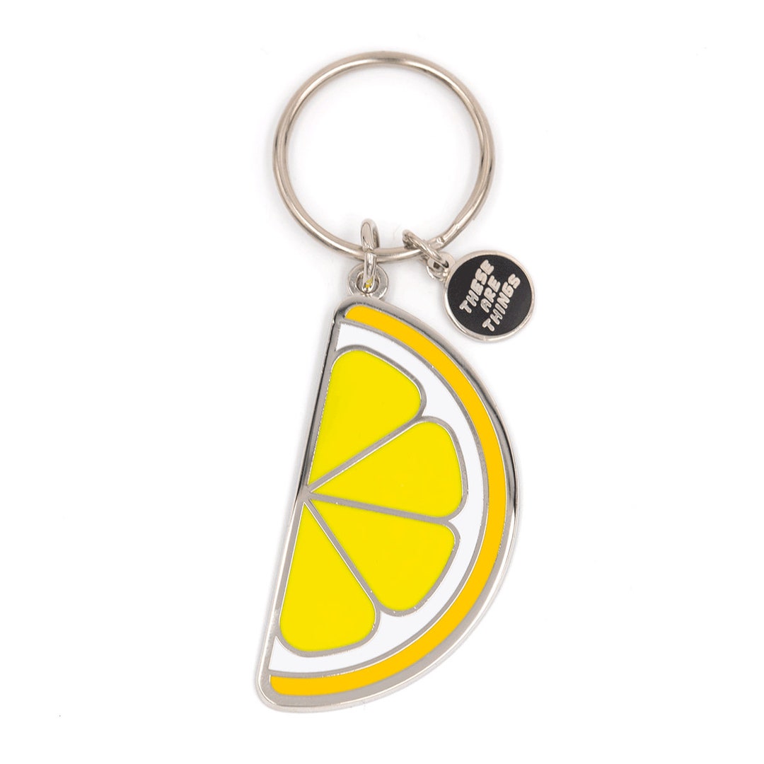 Lemon Enamel Keychain - Etsy
