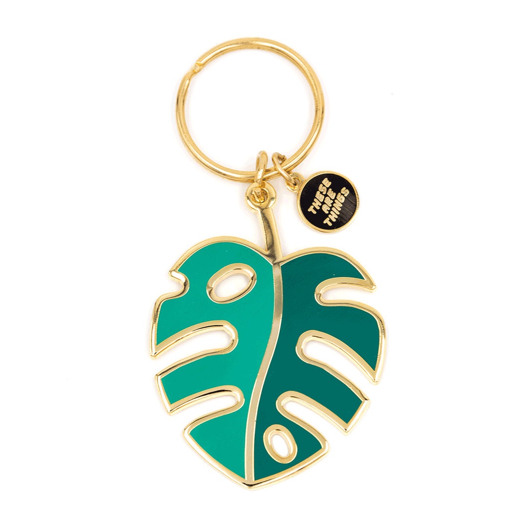 Monstera Leaf Enamel Keychain - Etsy