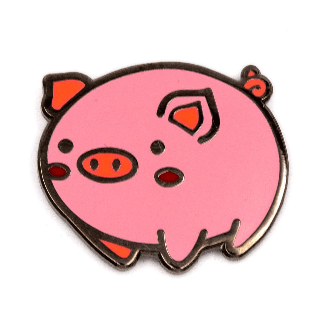 Happy Pig Enamel Pin - Etsy