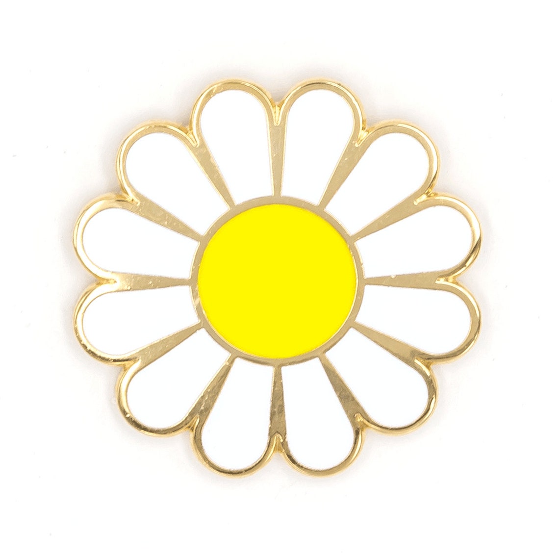 White Daisy Enamel Pin - Etsy