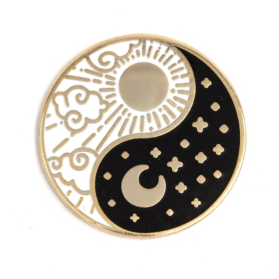 Yin Yang Sun and Moon Enamel Pin | Etsy