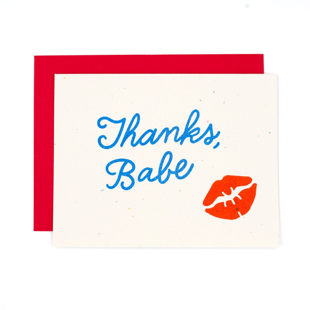 Thanks, Babe Risograph Card - Etsy
