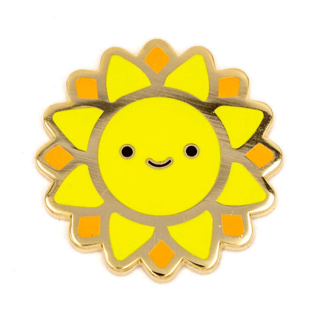 Happy Sun Enamel Pin - Etsy