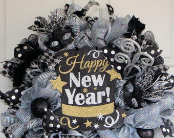 New years wreath | Etsy