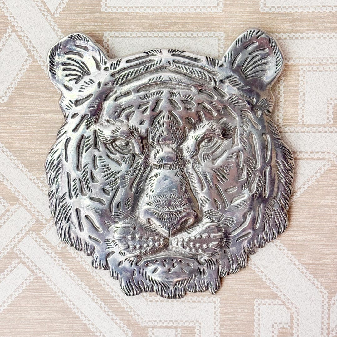 Vintage Arthur Court 1999 Cast Aluminum Tiger Trivet or Wall Hanging ...