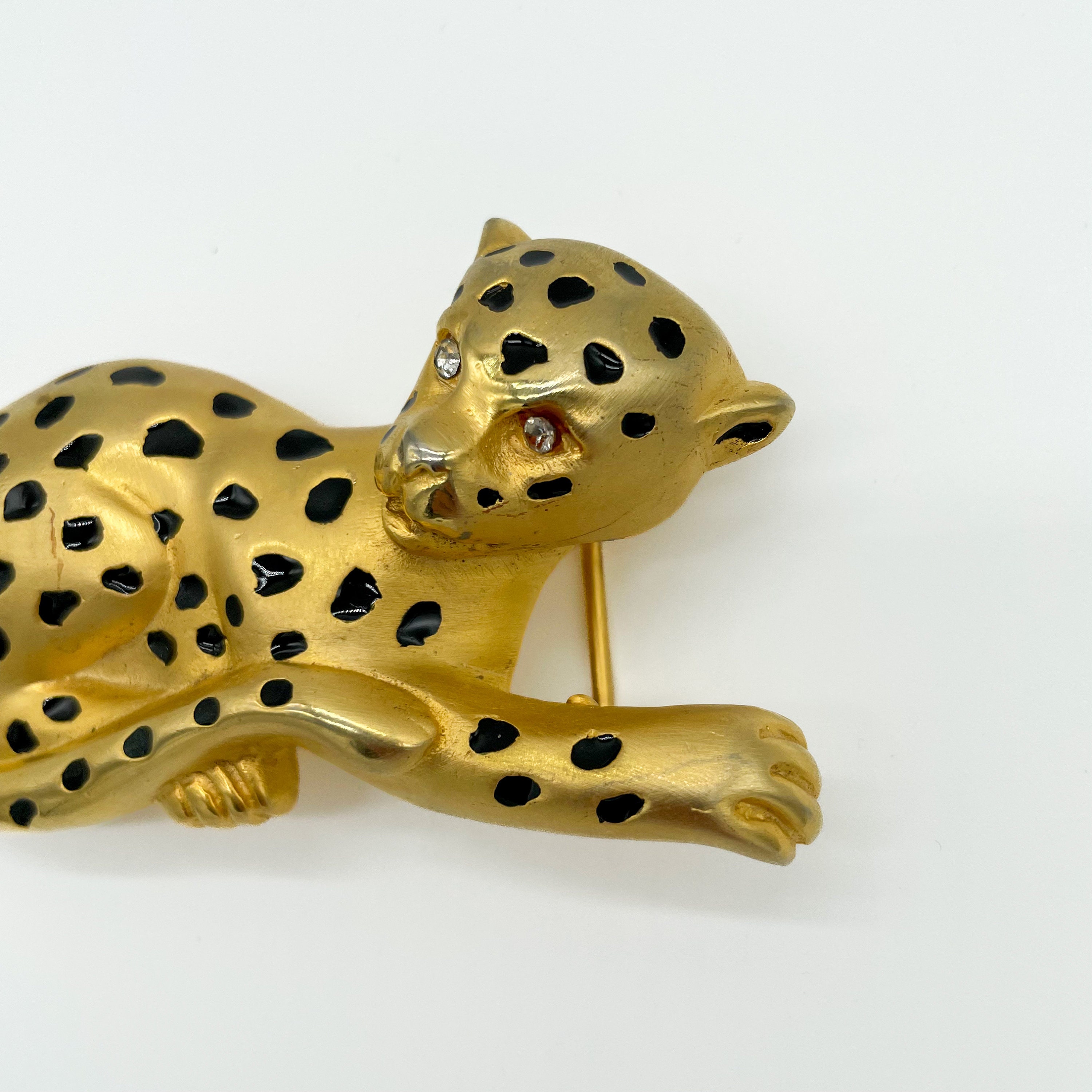 Vintage Doreen Ryan 1994 Leopard Belt Buckle Gold Tone Enamel - Etsy