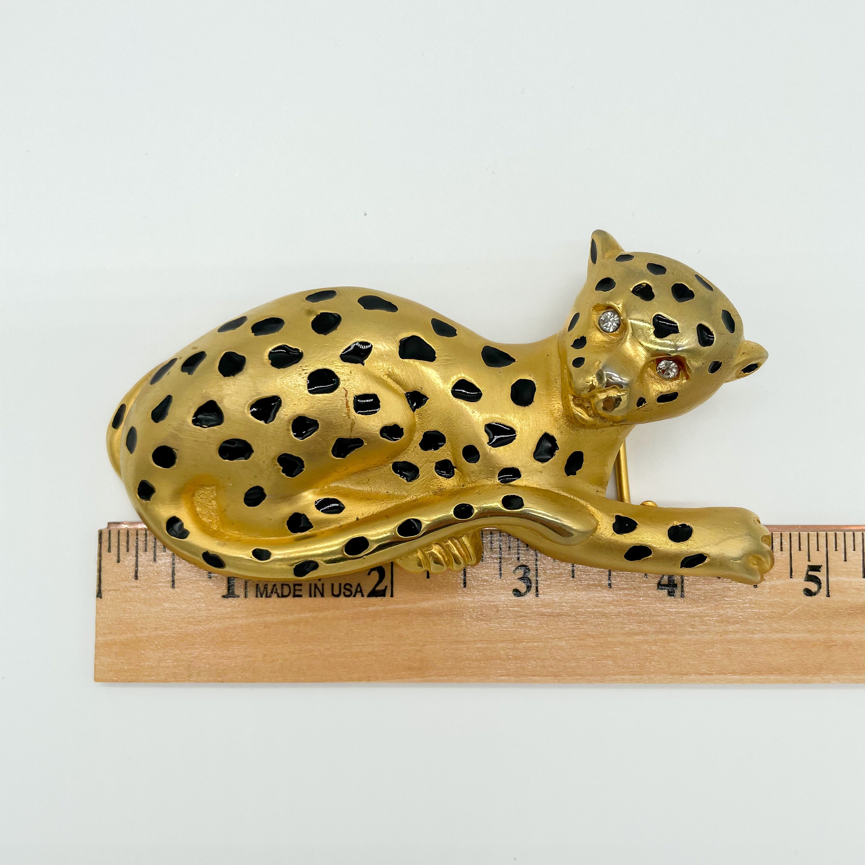 Vintage Doreen Ryan 1994 Leopard Belt Buckle Gold Tone Enamel - Etsy