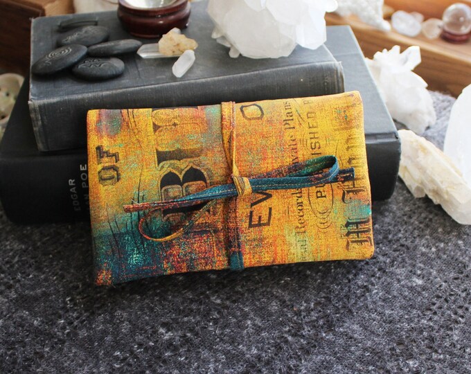 Wrap Around Tarot Oracle Bag Tarot Cards Pouch Wrap Bag Yellow Teal ...