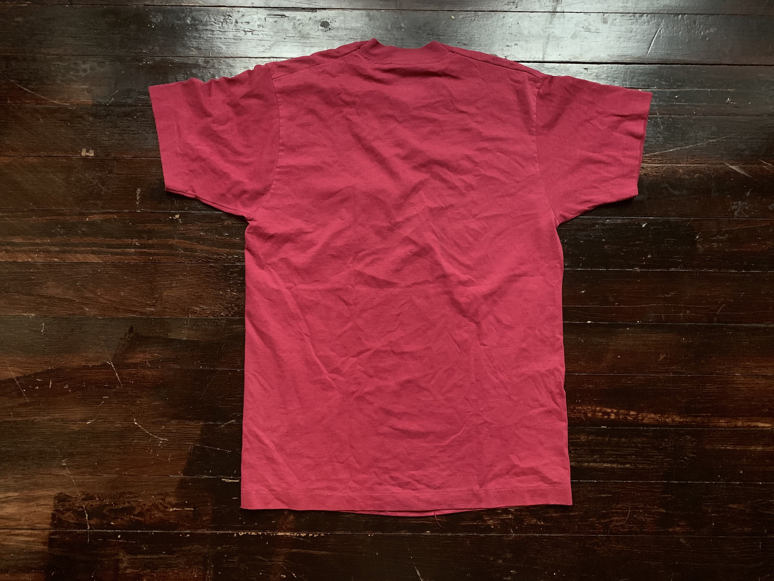 Vintage 90s BVD Maroon Oxblood Burgundy Selvedge Reinforced Pocket Tee ...